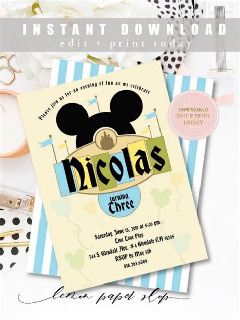 Minnie Mouse Head Invitations