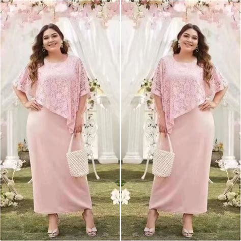 965 Elegant Plus Size Plain Lace Bodycon Midi Dress Shopee Philippines