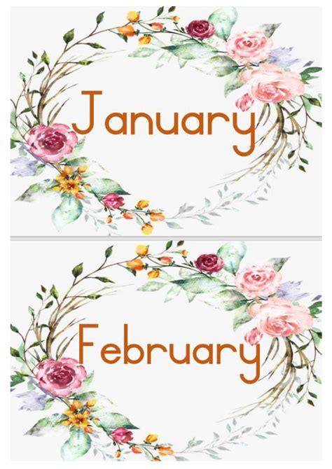Months Of The Year Flower Theme 2 • Teacha