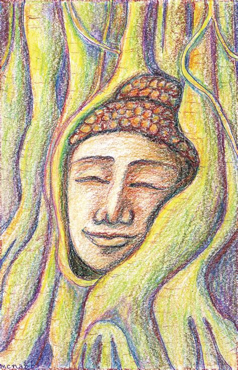 Tree Buddha Drawing By Carolyn Mcnabb Fine Art America