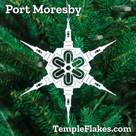 Port Moresby Papua New Guinea Temple Christmas Ornament Templeflakes