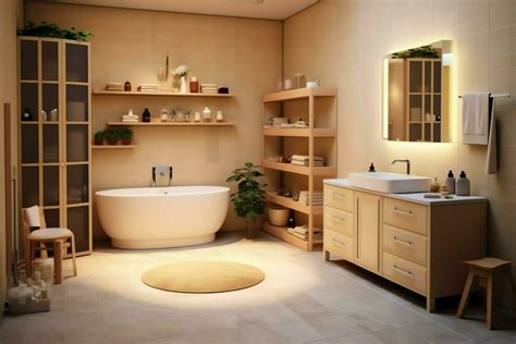 Interior Design Of A Nice Modern Bathroom 3d Rendering Modern Toilet