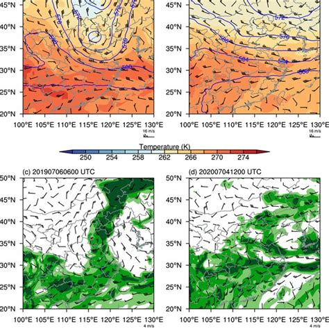 The Wind Temperature And Geopotential Height Fields At 500 Hpa A
