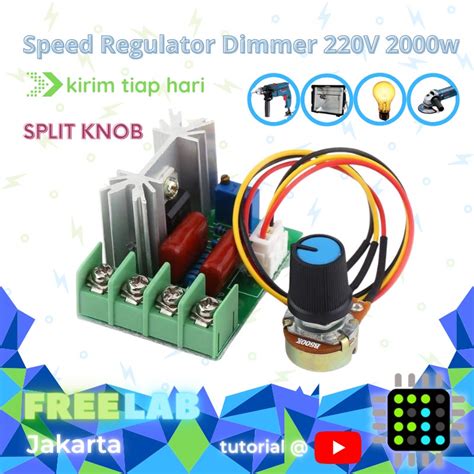 Jual 2000w 220v Scr Thyristor Speed Regulator Motor Dimmer Split Knop