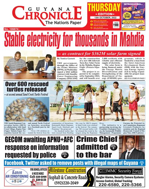 Guyana Chronicle E Paper 13 10 2022 By Guyana Chronicle Issuu
