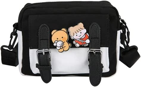 Kukuzhu Kawaii Canvas Crossbody Bag Cutecore Fairycore Shoulder Bag