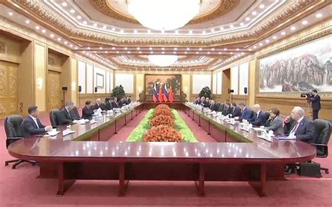 习近平同俄罗斯总统普京会谈 人民日报 人民日报 哔哩哔哩视频