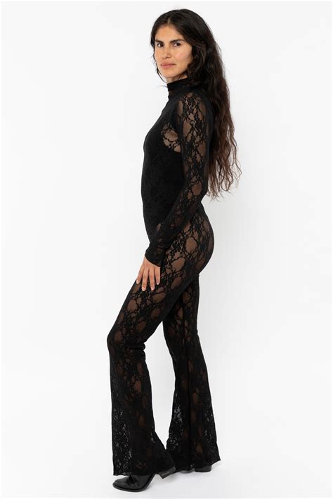Fns300 Floral Lace Flare Leggings Los Angeles Apparel Japan