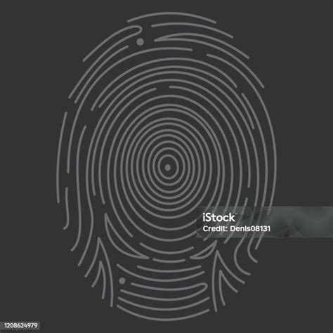 벡터 지문 스캔 아이콘입니다 손으로 그린 생체 인식 지문 세트 Id 일러스트레이션 개인 장식품에 대한 스톡 벡터 아트 및 기타