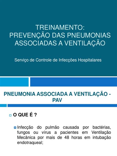 Pneumonia Associada À VentilaÇÃo MecÂnica Pdf Infecção Pneumonia