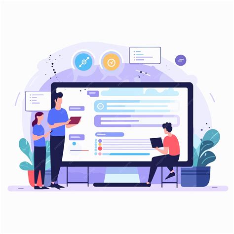 premium vector collaborative team programming interface design