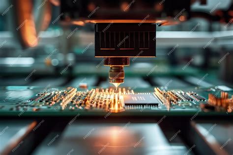 Premium Ai Image Close Up Of A Computer Processor With Microscopic