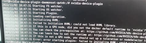 ubuntu20 04 k8s nvidia device plugin： failed to initialize nvml nvidia