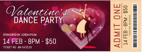 Dance Party Ticket Designs