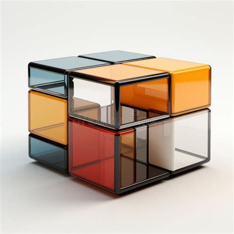 Modern Glass Cube A Minimalist Table With Mondrian Inspired Design
