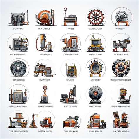 Premium Ai Image Bundle Of Engineering Set Icons