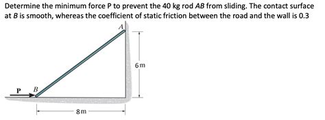 Solved Determine The Minimum Force P To Prevent The 40 Kg