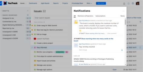The Notification Center Youtrack Cloud Documentation