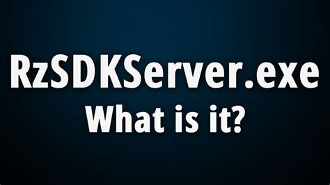 RzSDKServer Exe What Is It Should I Disable It YouTube