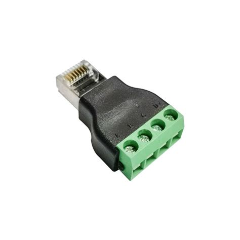 Rj45 Network Male Plug 8p8c To Rs485 4 Pin Screw Terminal Block Adapter