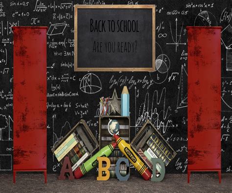 Fox Back To School Math Course Vinyl Backdrop Foxbackdrop