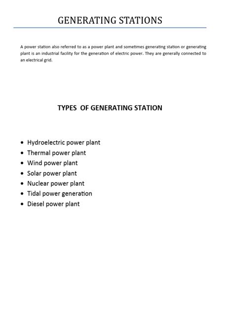 Types Of Generating Stations Pdf Ac Power Power Station