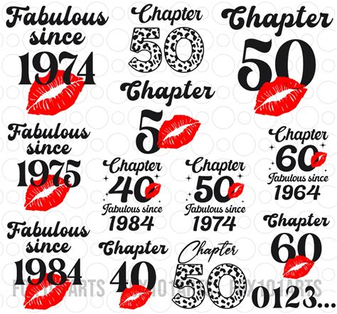 Bundle Fabulous Since Birth Year Svg Png Birthday Diva Svg Birthday
