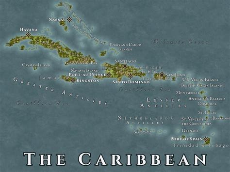 Dnd Real Life Map The Caribbean Cuba Hispaniola Puerto Rico Etsy