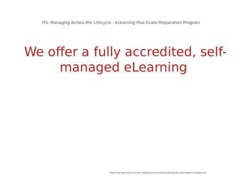 Pptx Itil Managing Across The Lifecycle Elearning Plus Exam
