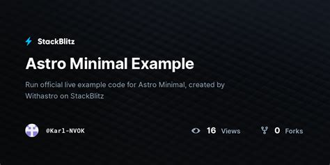 Astro Minimal Example Stackblitz