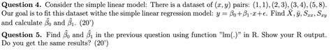 solved question 4 ﻿consider the simple linear model there