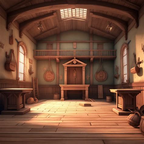Animated Vintage Punishment Hall Illustration With Spirited Background