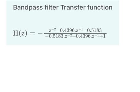 Solved Bandpass Filter Transfer Function