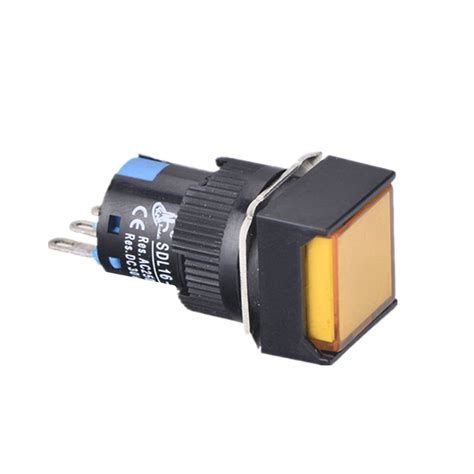 XDL16 11F Industrial Self Return Locking Square Electric Push Button Switch With Led Light Red