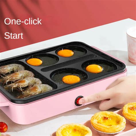 전기 계란 햄버거 베이킹 기계 철판 빨간 콩 케이크 파이 크레페 메이커 미니 아침 팬케이크 오믈렛 티몬