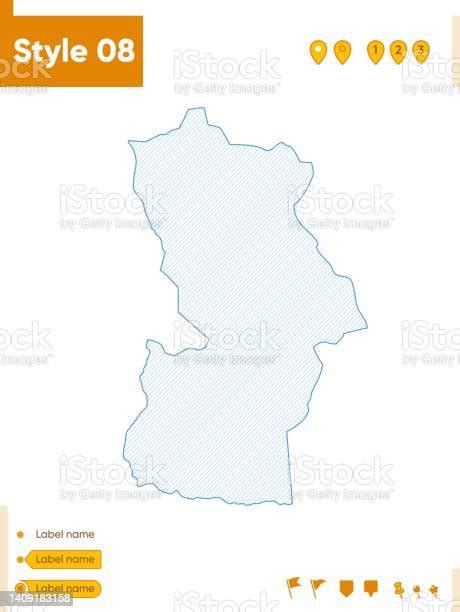 Khovd Mongolie Carte De Grille Isolée Sur Fond Blanc Plan De La Carte