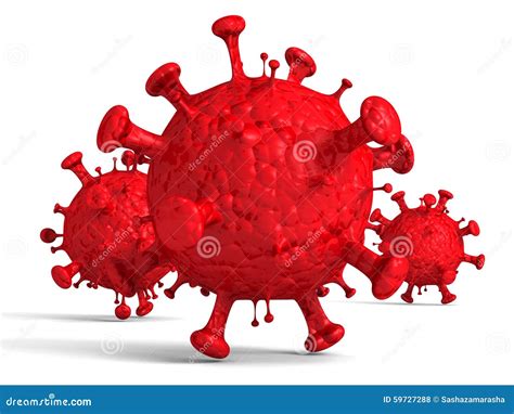 Abstract Red Virus Cells On White Background Stock Illustration Illustration Of Healing Germs