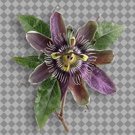 Passionflower Type Of Herb Passiflora Incarnata Form Of Herb Isolated Object On Clean Background