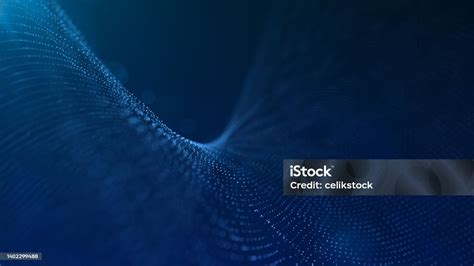 추상적인 물결 모양의 점 미래 지향적 인 파란색 부드러운 배경 0명에 대한 스톡 사진 및 기타 이미지 0명 3차원 형태 가상현실 Istock