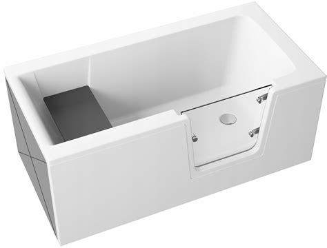 Wanna z drzwiami i siedziskiem dla osób starszych AVO 160x75 z obudową