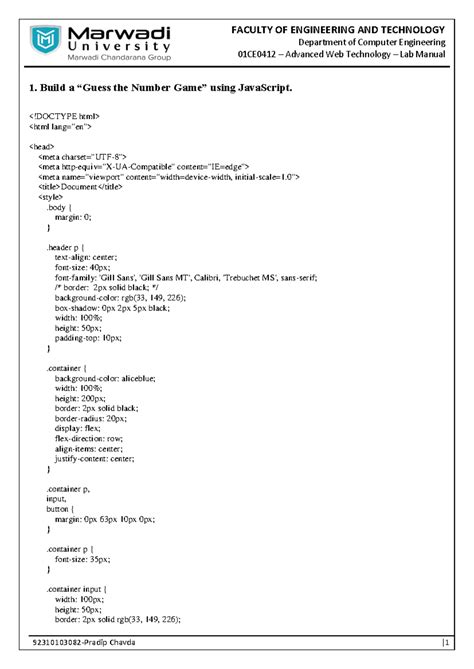 Awt All Practicals Department Of Computer Engineering 01ce0412