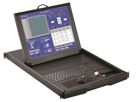 1u 19″ Rackmount Lcd Optical Mouse Keyboard Drawer W 8 Port Combo Db
