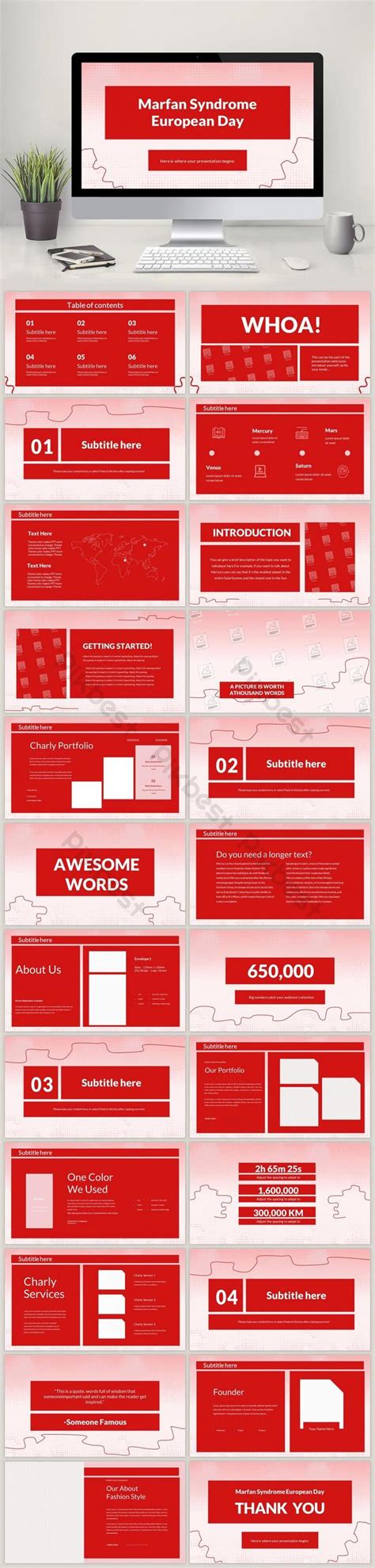 Marfan Syndrome European Day Presentation Red Powerpoint Pptx