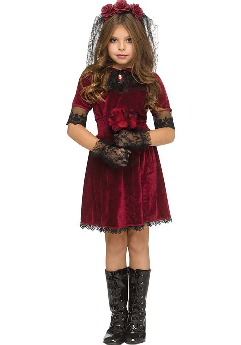 Velvet Blood Red Vampire Bride Girls Costume Girls Vampire Costumes