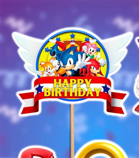 Birthday Sonic The Hedgehog Cake Topper Sonic Cake Topper Sonic Party