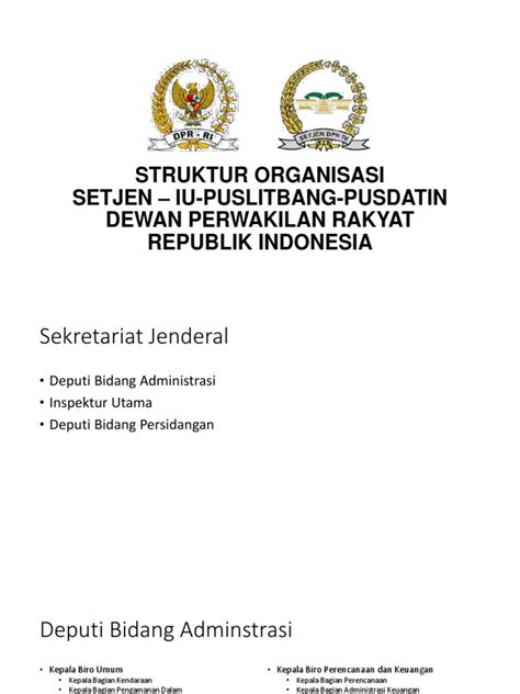 Struktur Organisasi Setjen Dpr Ri Pdf