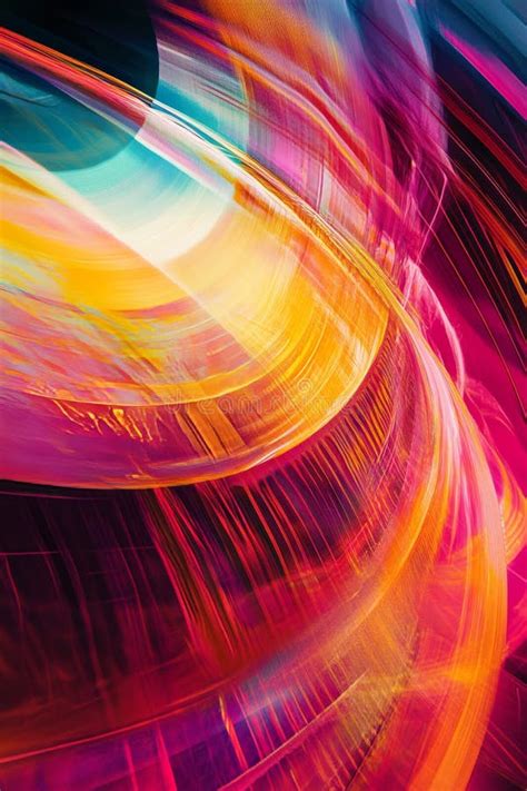 Vibrant Abstract Light Trails In Motion Creating Dynamic And Colorful Patterns Stock