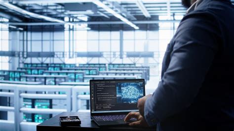 Software Developer In Data Center Using Artificial Intelligence Stock