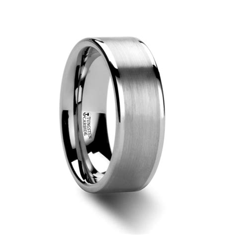Brushed Stripe White Tungsten Ring Vansweden Jewelers