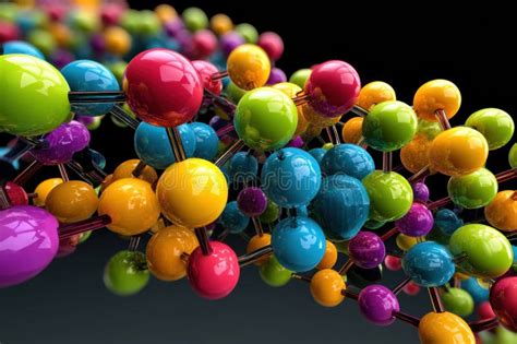 Colorful Representation Of A Molecular Cluster Showcasing Various